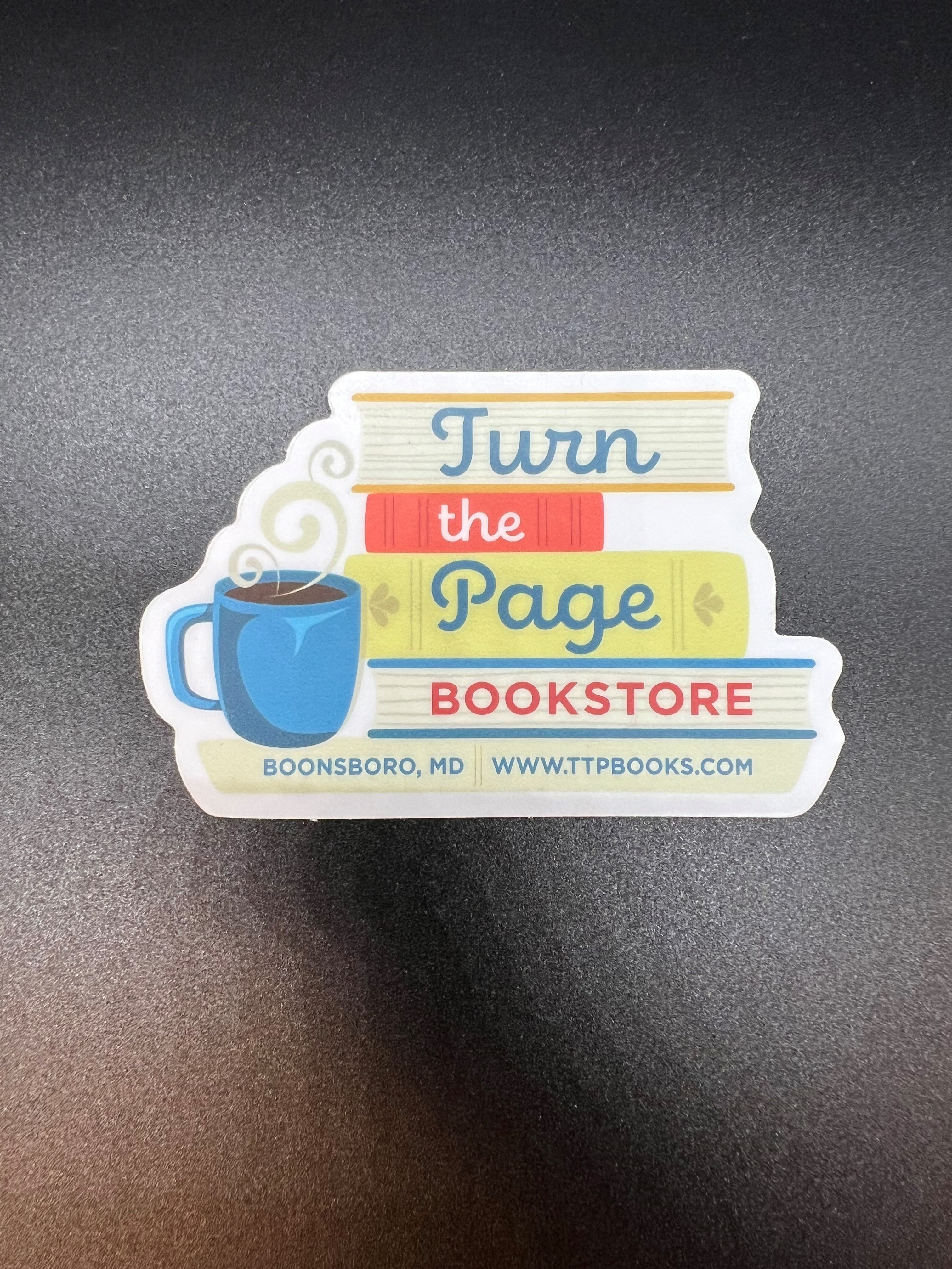 TURN THE PAGE BOOKSTORE LOGO - VINYL STICKER/MAGNET | TURN THE PAGE ...